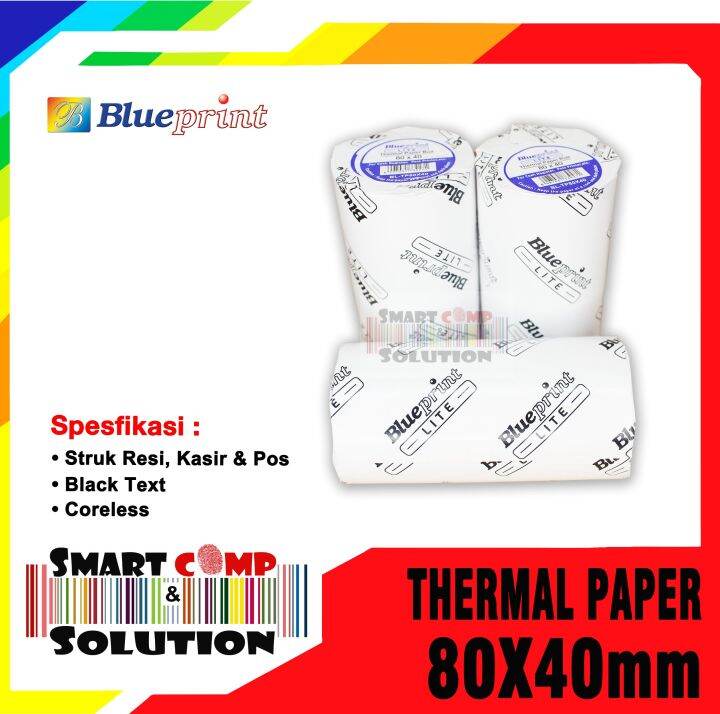 Kertas Thermal Nota Struk Kasir Blueprint 80mm x 40mm Thermal Paper ...