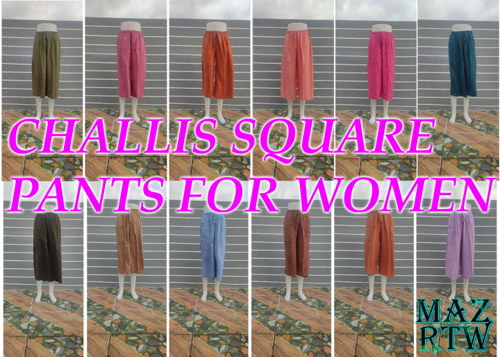 Challis / Chalice / Chalis / Chaliss Square Pants Casual Summer ...