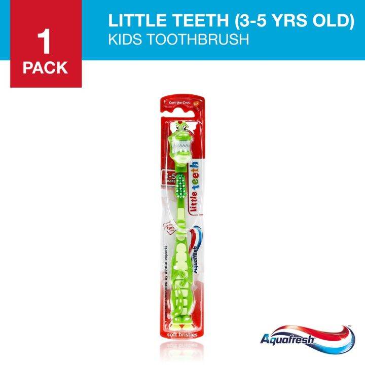 Aquafresh Curt the Croc Little Teeth Kids' Toothbrush (3-5 Years Old ...