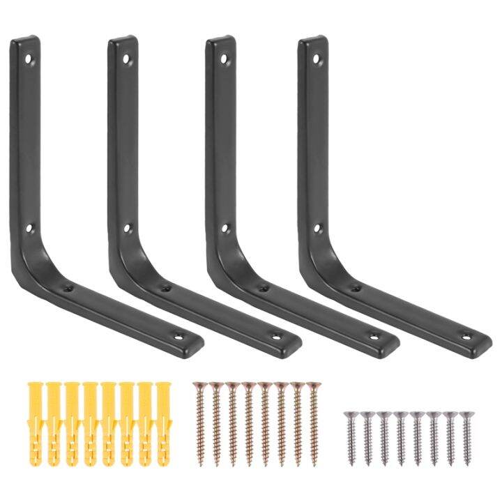 4 PCS Iron Wall Shelf Bracket, Heavy Duty Shelf Support Bracket ...