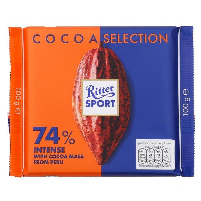 Ritter sport ริตเตอร์ สปอร์ต ช็อกโกแลตโกโก้ ซีเล็คชั่น 74% 100 กรัม ...