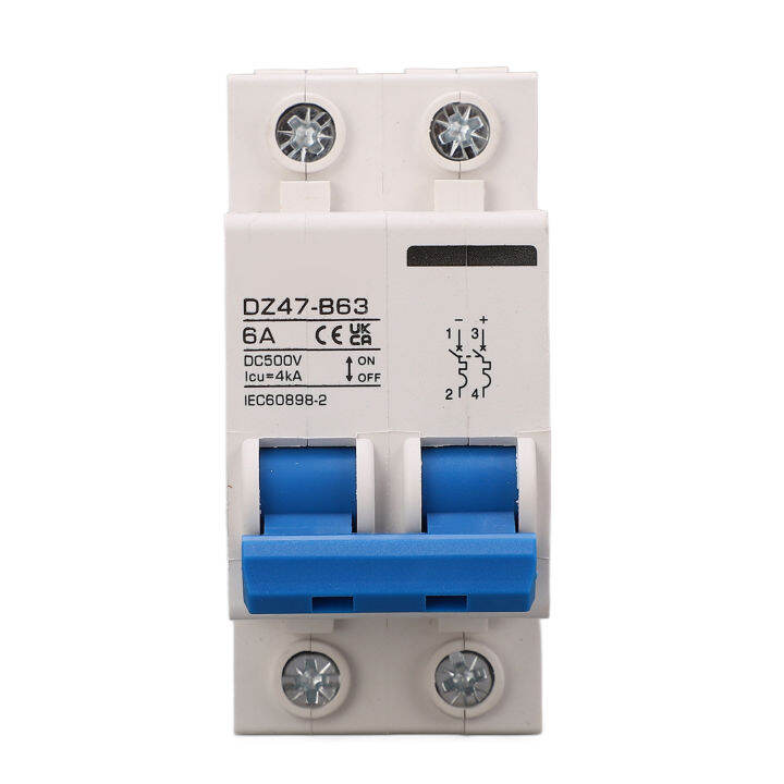 Mini Circuit Breaker DZ47 B63 2P B Type DC Miniature Circuit Breaker for Solar PV System 500V ...
