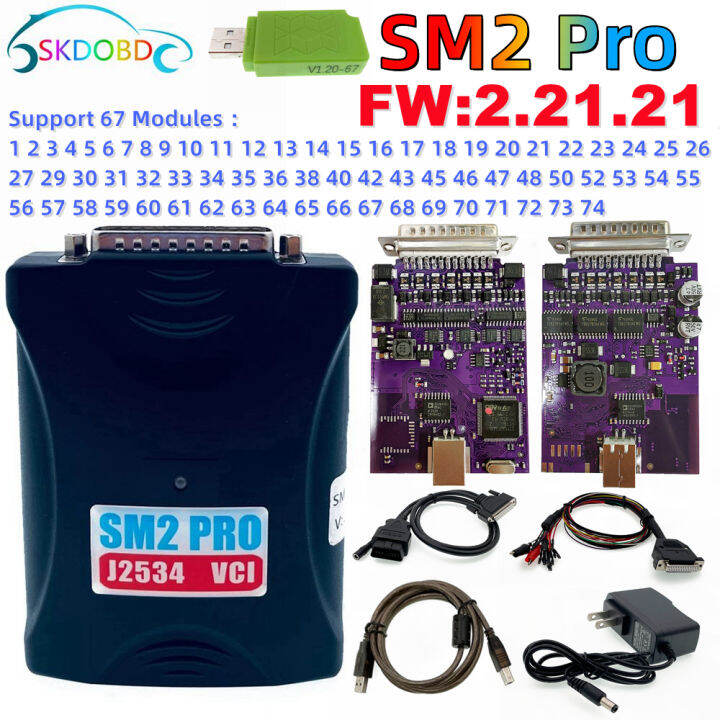 For Car Engineers SM2 Pro J2534 VCI ECU Programmer Data Read&Write TOOl Scanmatik 2 Pro PCMtuner ...