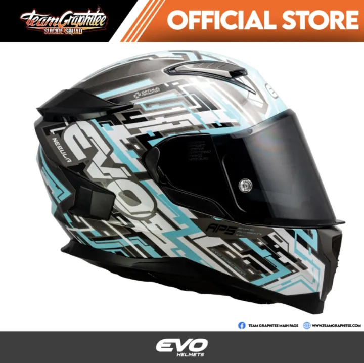 EVO AR-01 NEBULA CYAN FULL FACE DUAL VISOR WITH FREE CLEAR LENS | Lazada PH