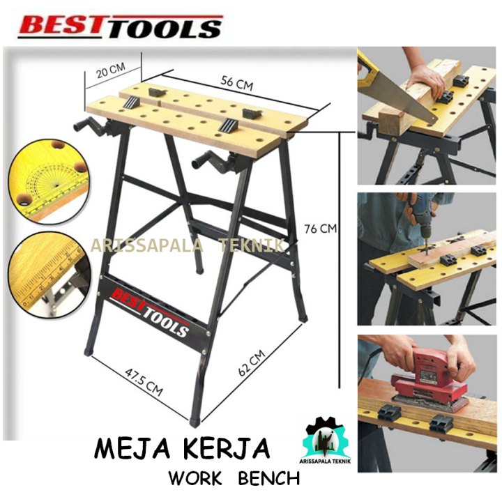 BESTTOOLS PORTABLE WORKBENCH MEJA KERJA TUKANG KAYU FOLDING WORK BENCH ...