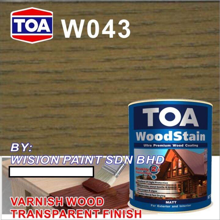 WOODSTAIN 5L - W043• TOA • Ultra Premium Wood Coating • Matt Finish ...