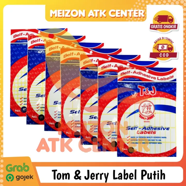 Label Tom and Jerry Kertas Putih Stiker Paper Label TNJ Tom & Jerry ATK ...