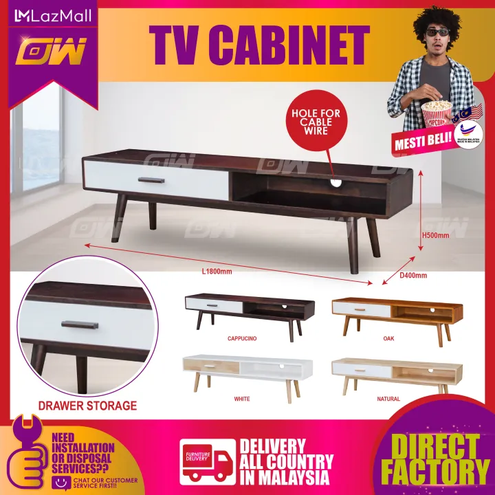 HOLLYWOOD SOLID WOOD 6 FEET TV CABINET / RACK TV CABINET / LOUNGE ...