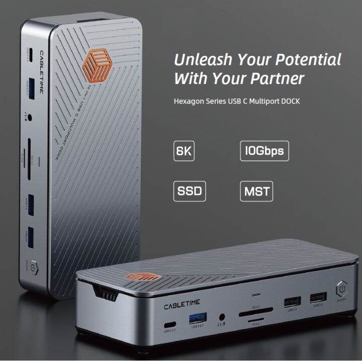 CABLETIME USB C 8K DOCKING STATION 14-in-1 | Lazada.co.th
