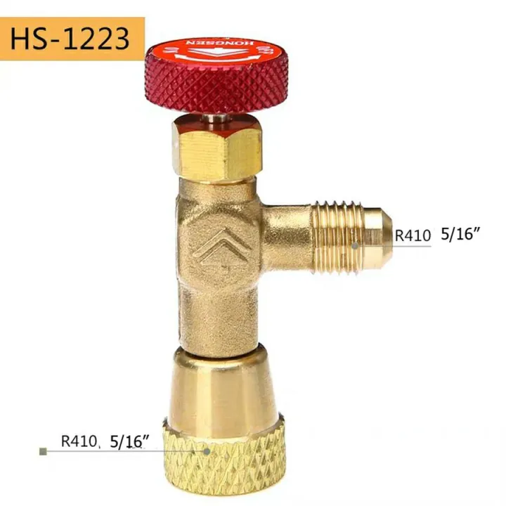 Wow Wow++ คอลโทรลวาล์ว ปิด-เปิด ชาร์ทน้ำยาแอร์ HONGSEN R32 R410A เกลียว 5/16 ทั้งสองด้าน Control ...