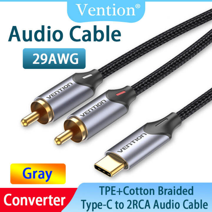 Vention Type C untuk RCA Cable USB C Male to Dual RCA Male Cable ...