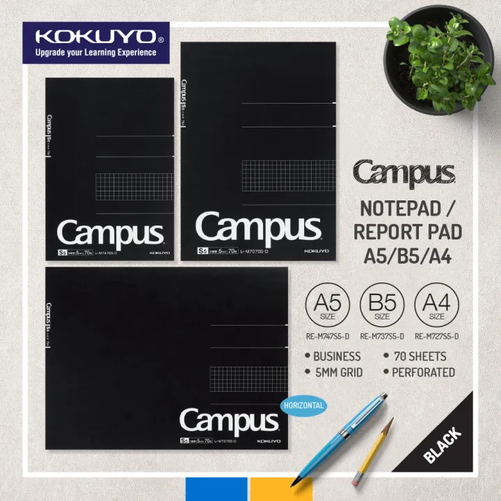 Kokuyo Campus Notepad / Report Pad / Notebook - Business -A5/ B5/ A4 ...