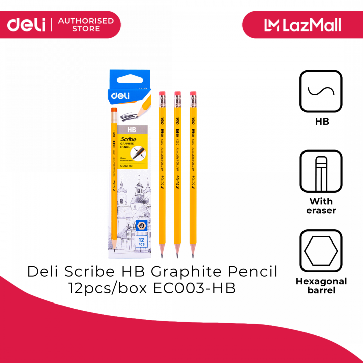 Deli School Supplies- Scribe HB Graphite Pencil 12pcs/box EC003-HB ...