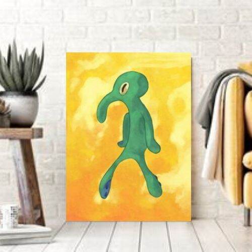 Hiasan Dinding Kamar Spongebob Squarepants / Lukisan Squidward / Poster ...