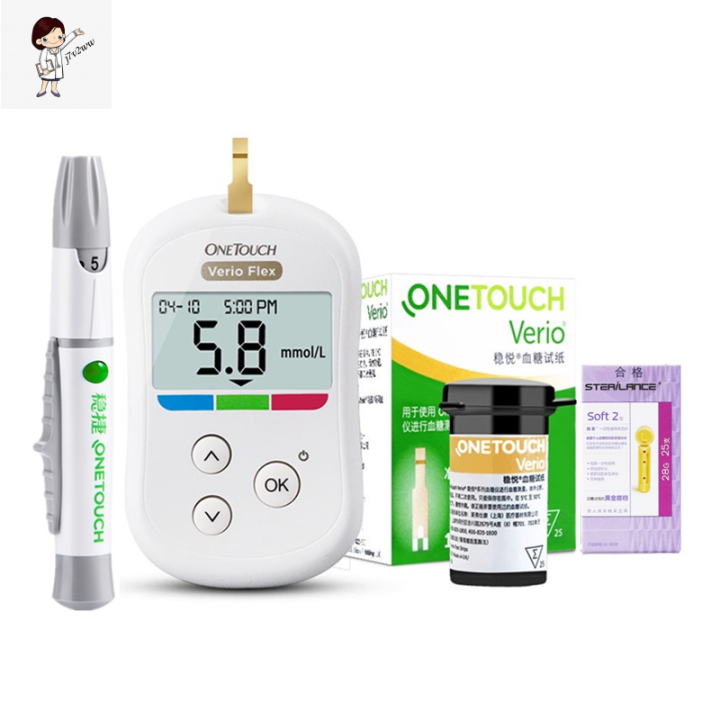 Glucometer Set : One Touch / Onetouch Verio Blood Glucose Monitor + 25s ...