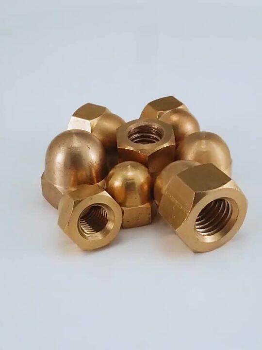 ทองเหลือง Hex Acorn Nut Dome Acorn Hexagon Nuts ครอบคลุมทองแดง Blind ...