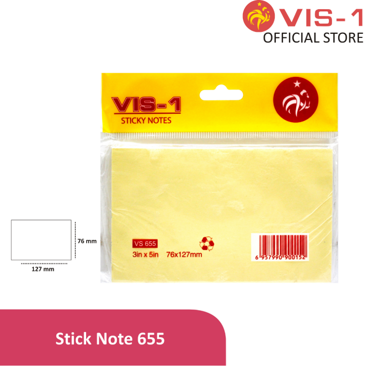 Vis-1 Stick Note Kuning 655 / Memo Tempel Stick Note Kuning 655 75 ...
