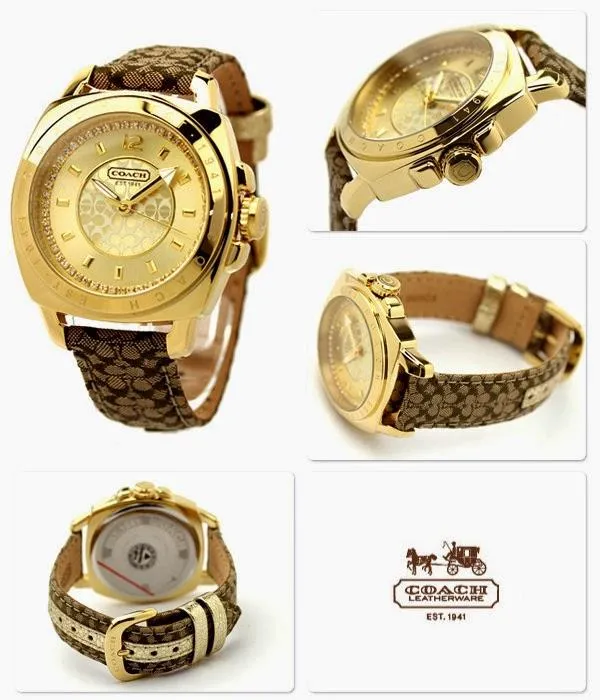 Coach Leather Ladies Med-size Watch Pawnable Authentic (Gold) | Lazada PH