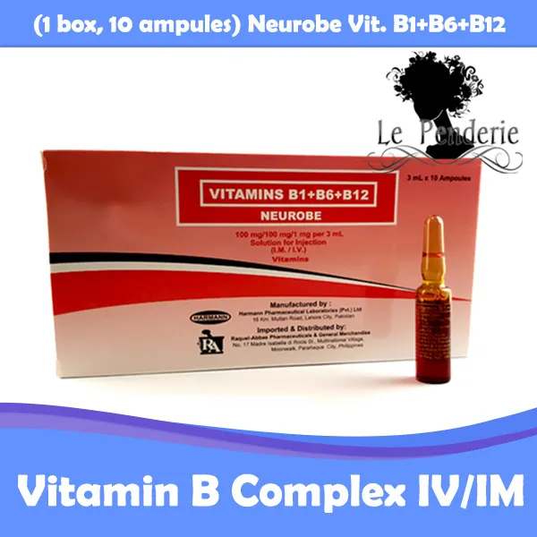 Vitamin B Complex IV/IM (1 box, 10 ampules) Neurobe Vit. B1+B6+B12 FDA ...