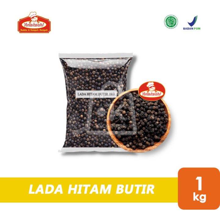 (1 Kg) Lada Hitam Butir Yutakachi Merica Hitam Utuh Whole Blackpepper ...