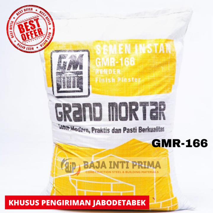 Semen Grand Mortar GMR-166 Instan Render Finish Plester (kirim faktur ...