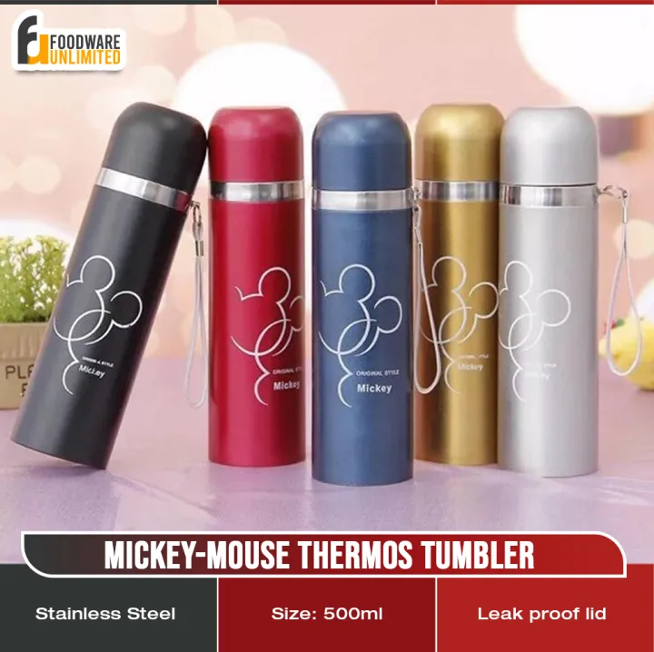 MickeyMouse Slim Thermos Tumbler Stainless Steel Hot/Cold Drinking ...