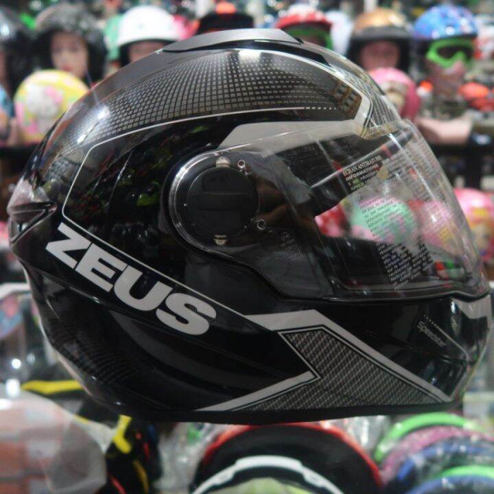 Helm Full Face Zeus 811 AL6 Black Glossy Red AL 6 | Lazada Indonesia