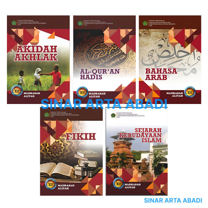 Buku Akidah Akhlak Fikih Bahasa Arab Alquran Hadis SKI Paket MA kelas 12 Kemenag | Lazada Indonesia