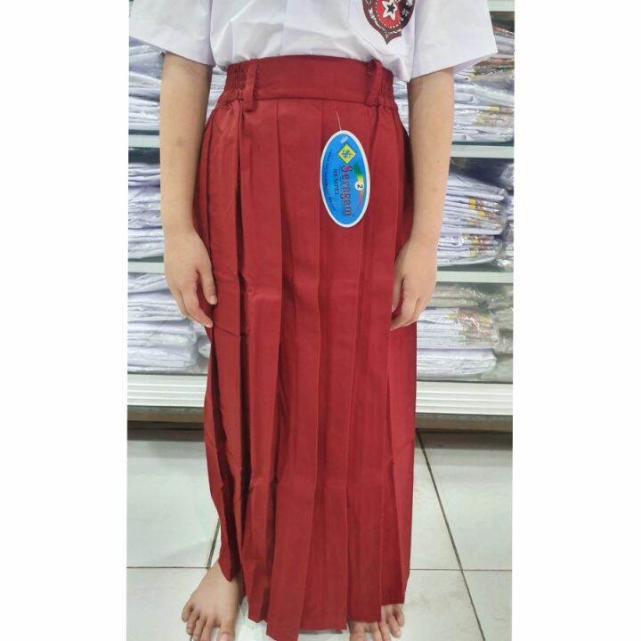 ROK SERAGAM SEKOLAH SD PANJANG/ROK REMPEL PANJANG WARNA MERAH SIZE 1 - 6 MERK SERAGAM | Lazada ...