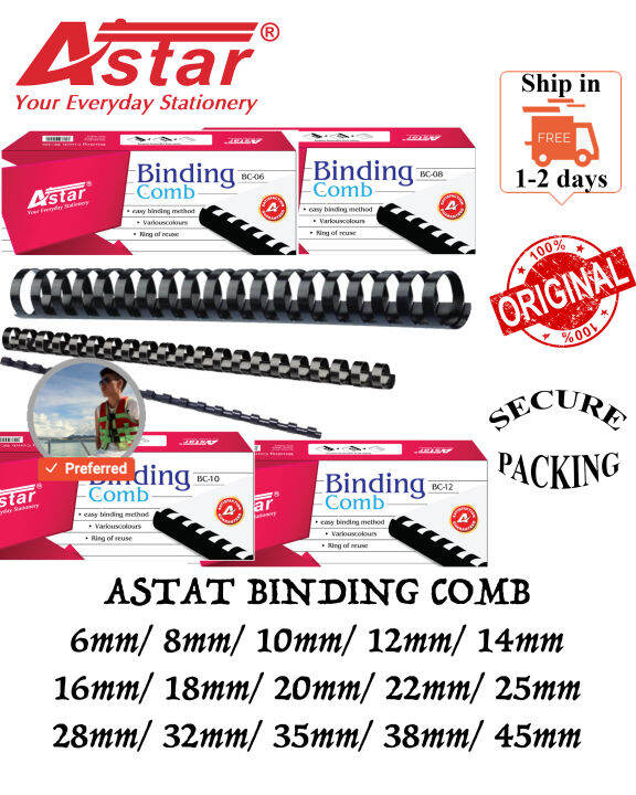 ASTAR BINDING COMB 6mm/ 8mm/ 10mm/ 12mm/ 14mm/ 16mm/ 18mm/ 20mm/ 22mm/ 25mm 28mm/ 32mm/ 35mm ...