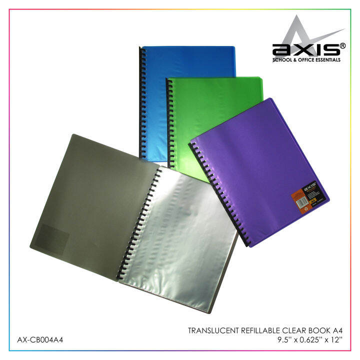 Clearbook Translucent Colored Short A4 Folder Display Book Refillable ...