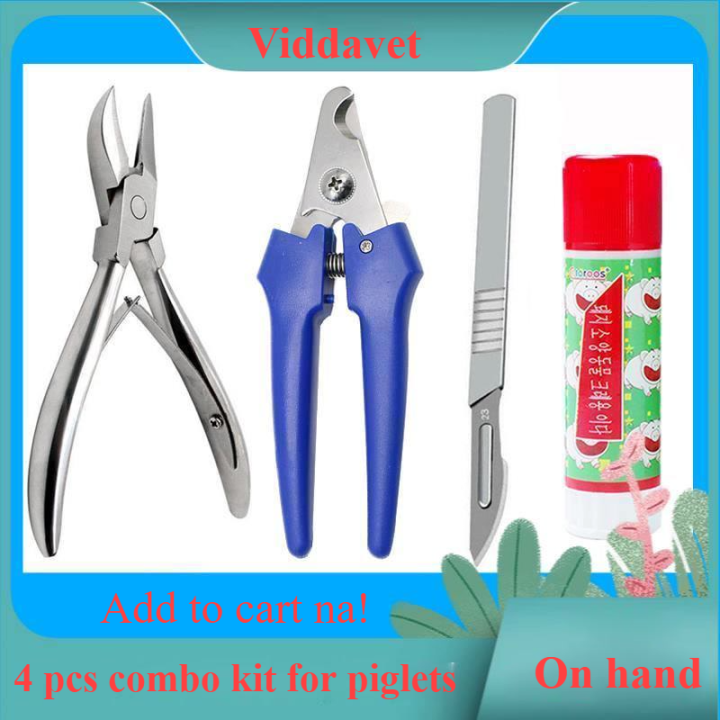Combo Kit for piglets 4 pcs essential kit tail cutter + Pig teeth ...