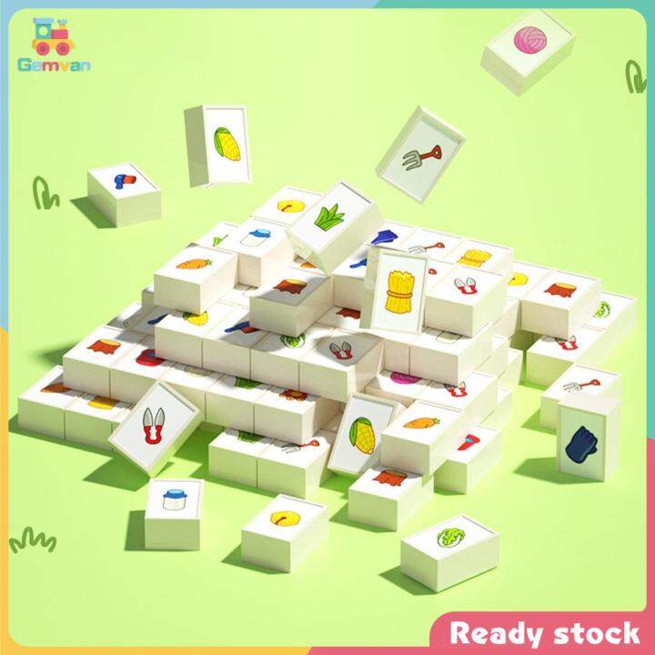 Gemvan Mini Mahjong Set Fine Motor Skill Toddler Memory Game for ...