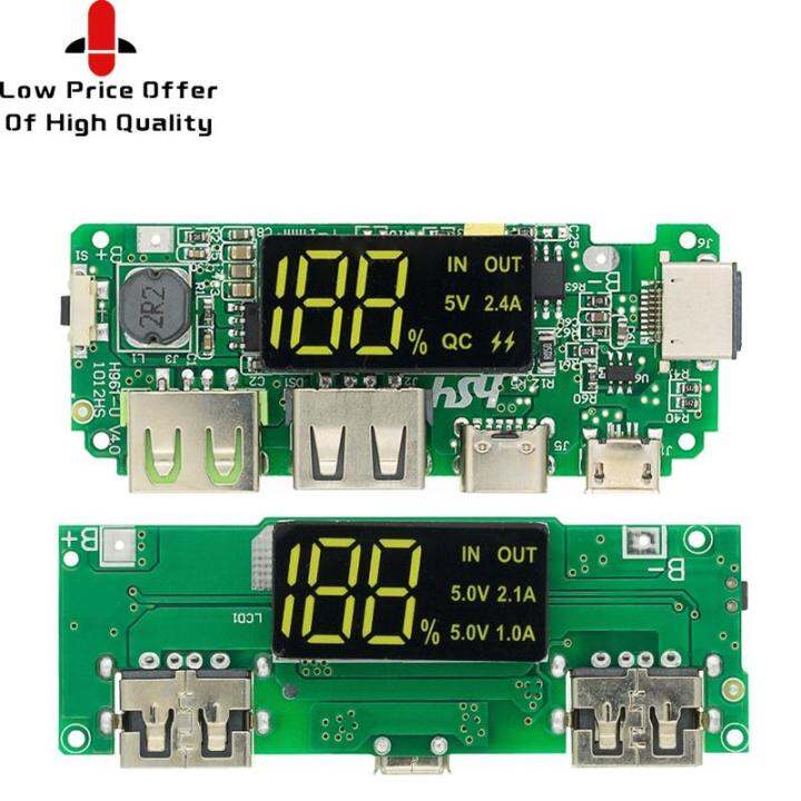 LED Dual USB 5V 2.4A MicroType-C USB Mobile 18650 Charging Module ...