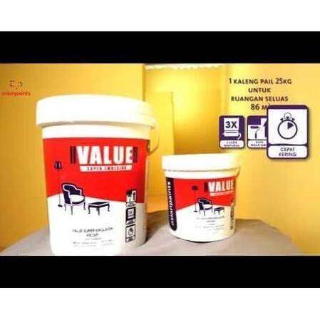 CAT TEMBOK ASIAN PAINT VALUE SUPER EMULSION INTERIOR 25KG - TOKOASMA | Lazada Indonesia