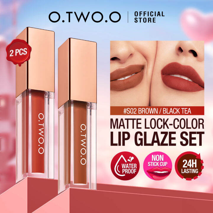 O.TWO.O 2pcs/set Lip Tint Waterproof Original Liquid Lipstick Soft ...