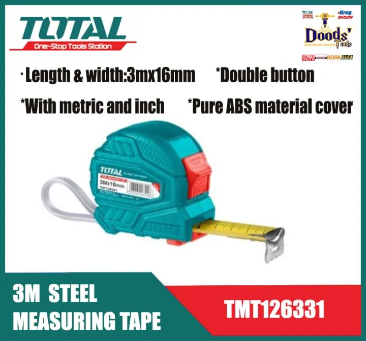Total Retractable Steel Measuring Tape 3 meters TMT126331 | Lazada PH