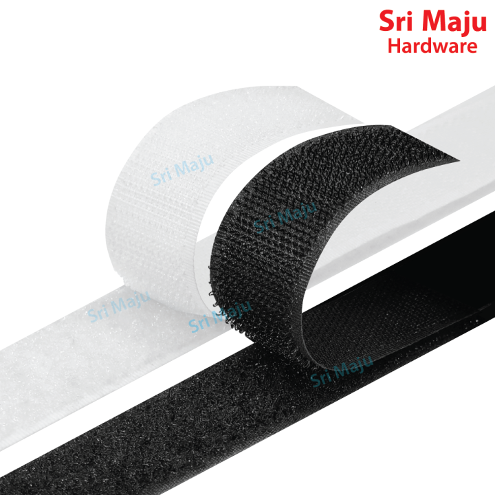 MAJU 25mm Black White Hoop & Loop Velcro Magic Tape Fastener Mosquito ...