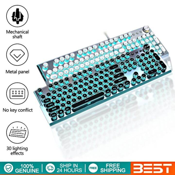 RGB Mechanical Gaming Keyboard 104 Keys Wired LED Backlit Computer ...