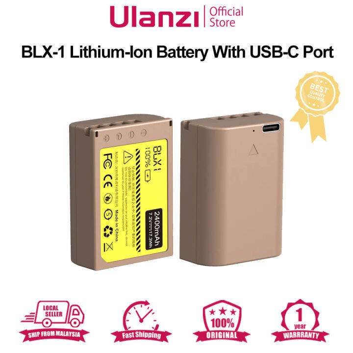 Ulanzi Olympus BLX-1 Type Lithium-Ion Battery With USB-C Charging Port ...