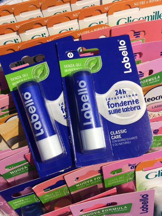 imported century-old Labello classic moisturizing lip balm colorless ...