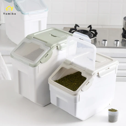 15/25Kilos Rice Dispenser Sealed Rice Storage Box Plastic Cereal ...