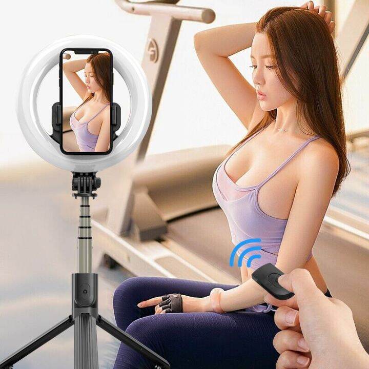2022 4 In 1 Selfie Led Ring Light Wireless Bluetooth Selfie Stick Mini