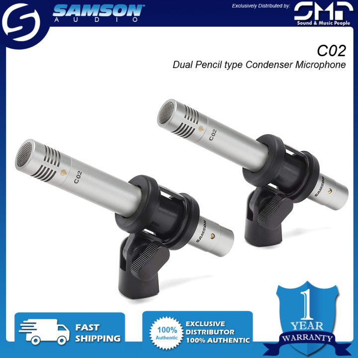SAMSON C02 Pencil Condenser Microphones with Carrying Case [ 2 PIECES ...