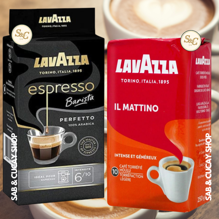 Lavazza Perfetto Espresso-100% Arabica IL Mattino Ground Coffee Powder ...