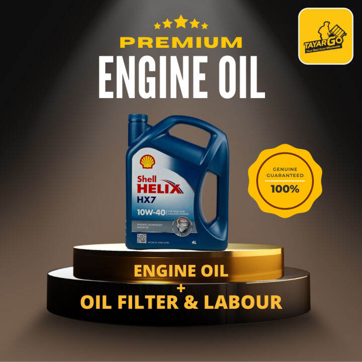 TAYARGO Shell Engine Oil Service 10w 40 Semi Synthetic Package Service ...