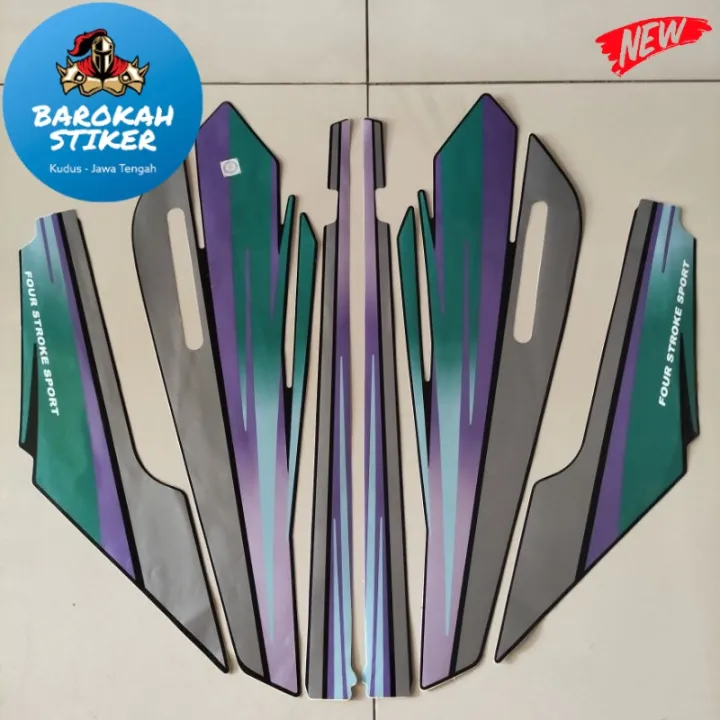 Striping Stiker Polet List motor honda gl pro 1994 hitam hijau stiker ...