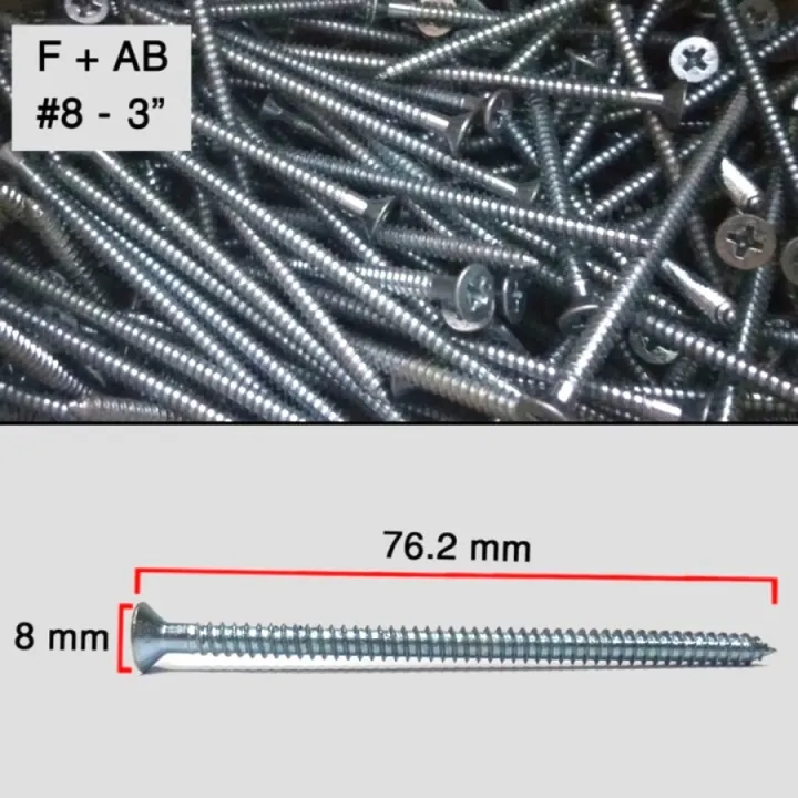 (#8x3" inch) sekrup skrup kayu Taping screw (10PCS) | Lazada Indonesia