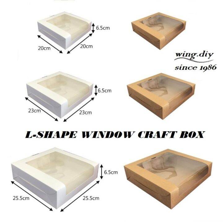 L SHAPE WINDOW PAPER BOX / GIFT BOX / CAKE BOX / DESSERT BOX / TALAM ...