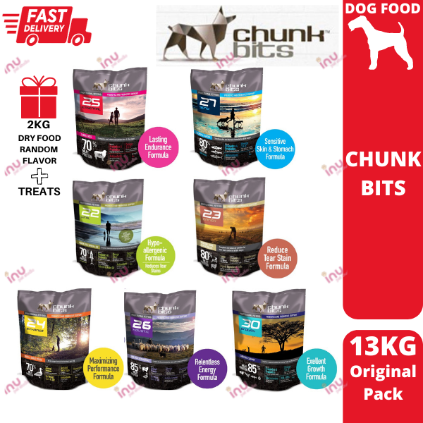 Chunk Bits/Chunkbits Dog Food (24 Duck, 23 Venison, 22 Marine Fish, 25 ...